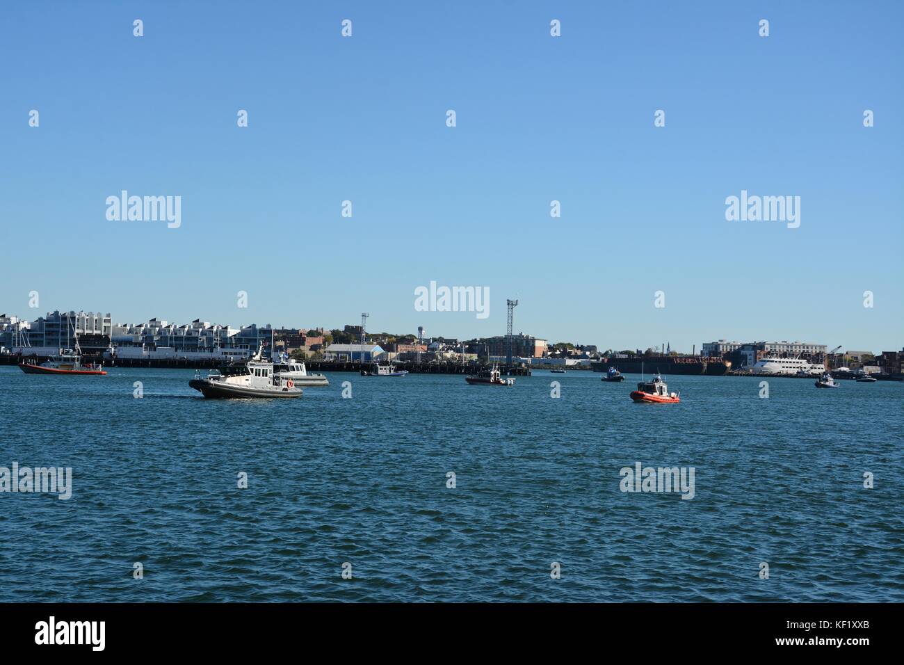 The historic USS Constitution sailing in Boston Harbor after a series ...