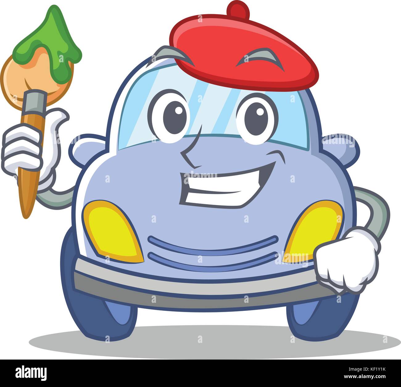 Artist cute car character cartoon Stock Vector Image & Art - Alamy