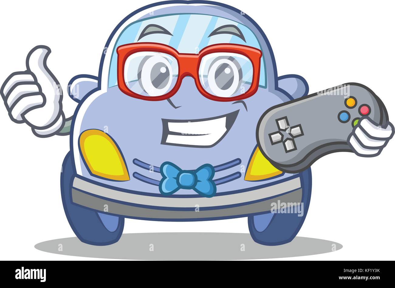 Gamer cute car character cartoon Stock Vector Image & Art - Alamy