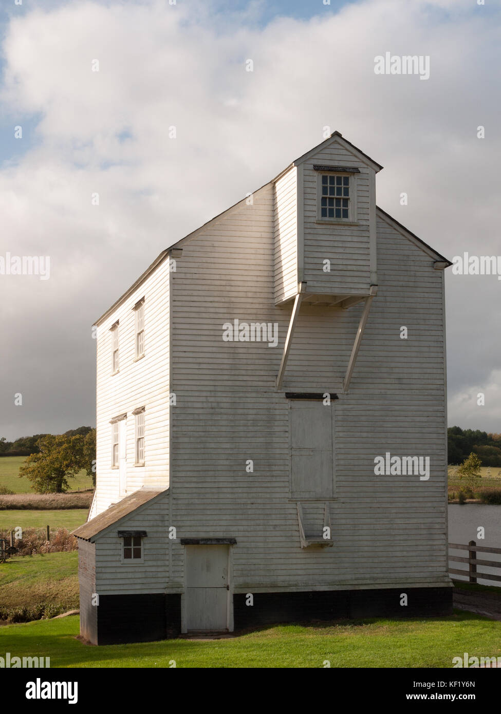 beautiful stunning white wood slat old farm water river mill house ...