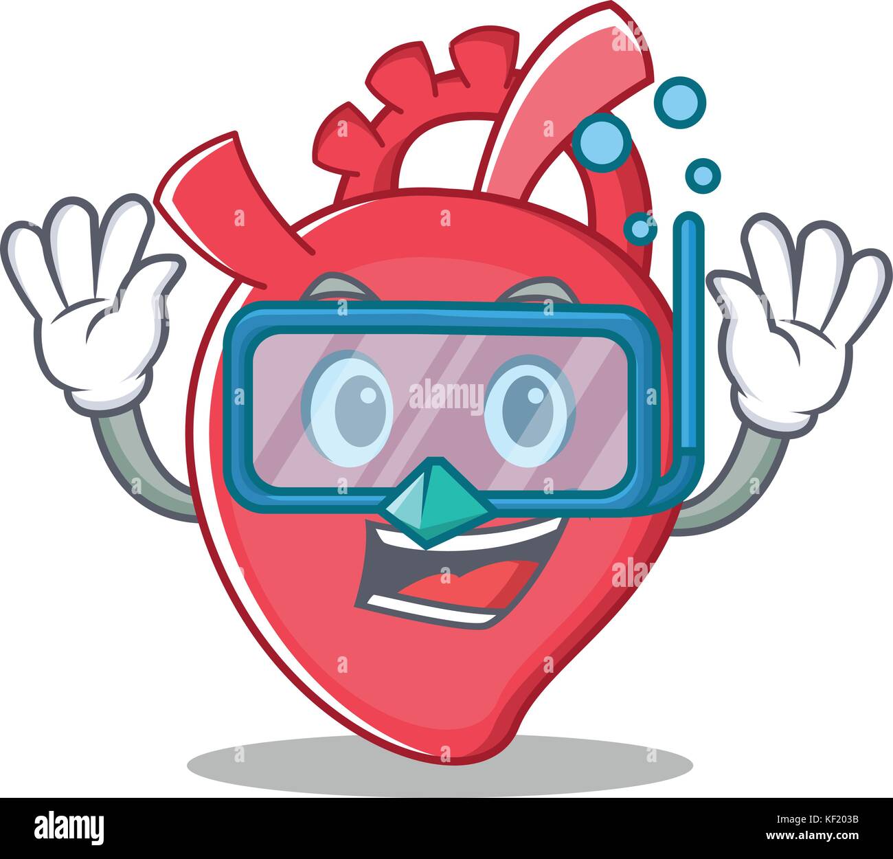 Diving heart character cartoon style Stock Vector Image & Art - Alamy