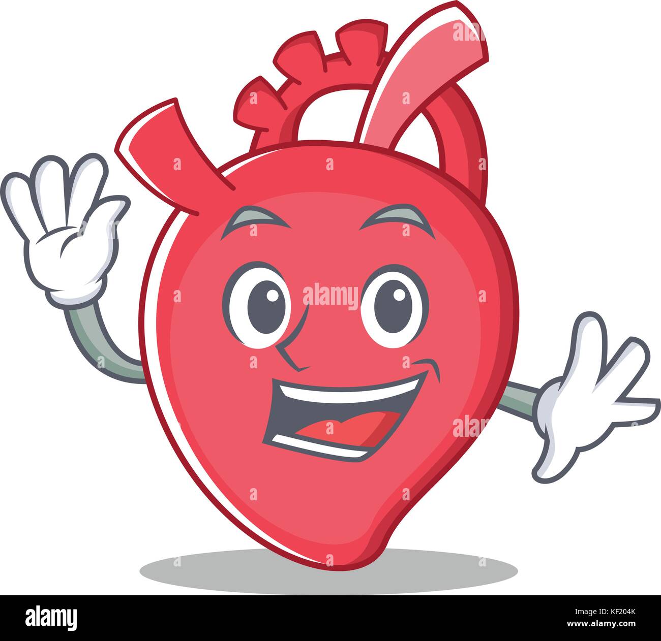 Waving heart character cartoon style Stock Vector Image & Art - Alamy