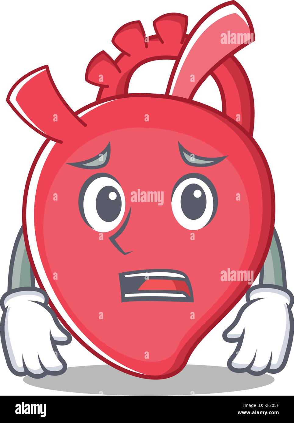 Afraid heart character cartoon style Stock Vector Image & Art - Alamy