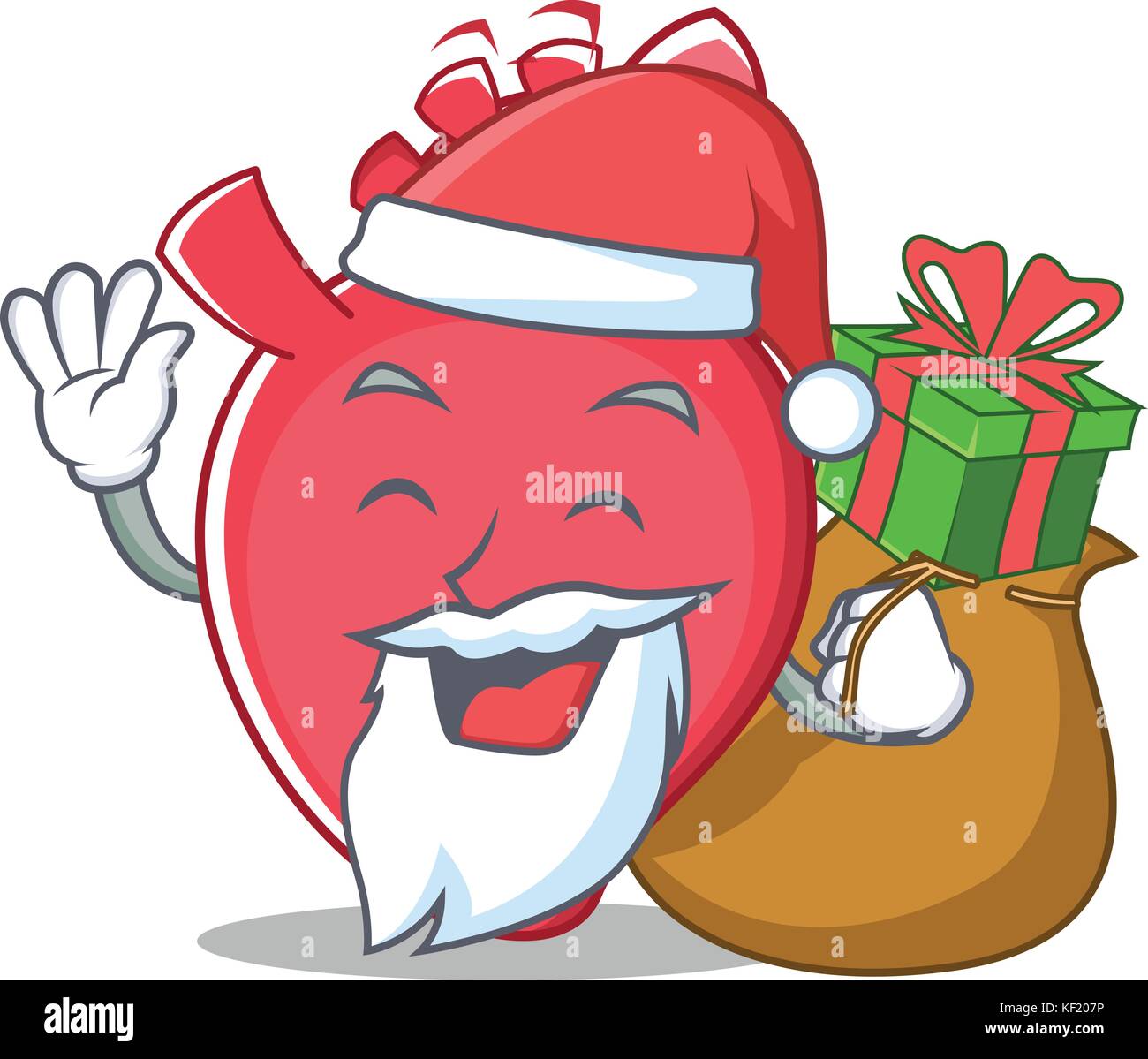 Santa heart character cartoon style Stock Vector Image & Art - Alamy