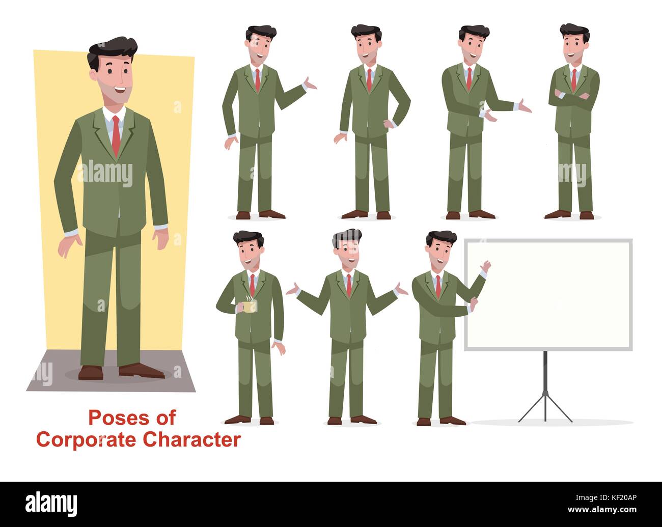 Set of corporate and business character for print and web purpose Stock ...