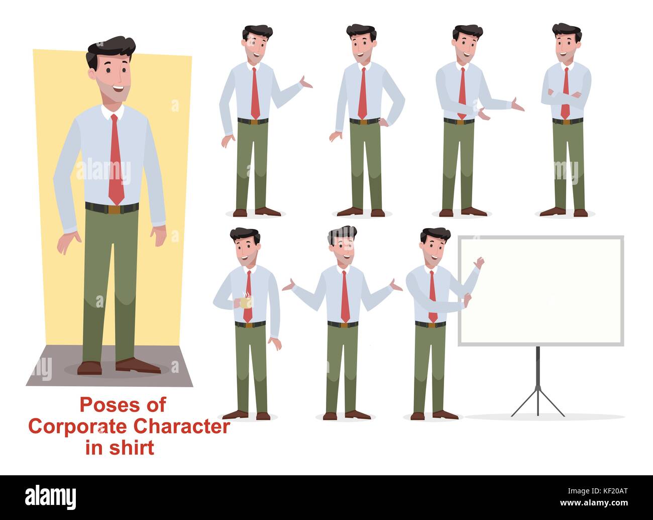 Set of corporate and business character for print and web purpose Stock ...