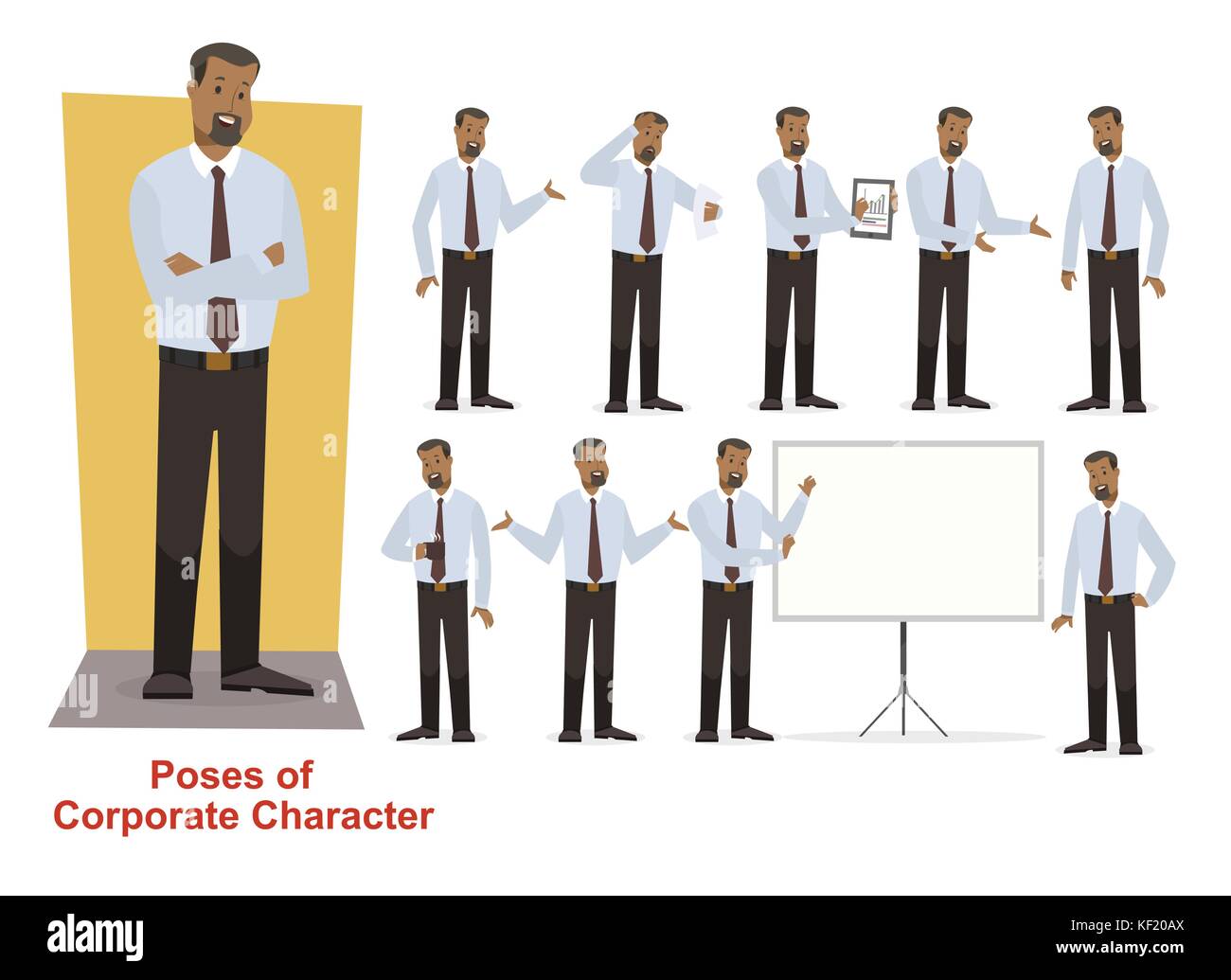 Set of corporate and business character for print and web purpose Stock ...