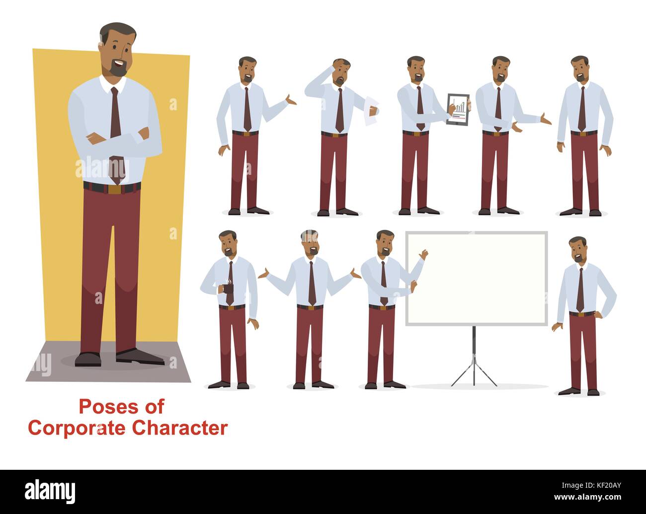 Set of corporate and business character for print and web purpose Stock ...