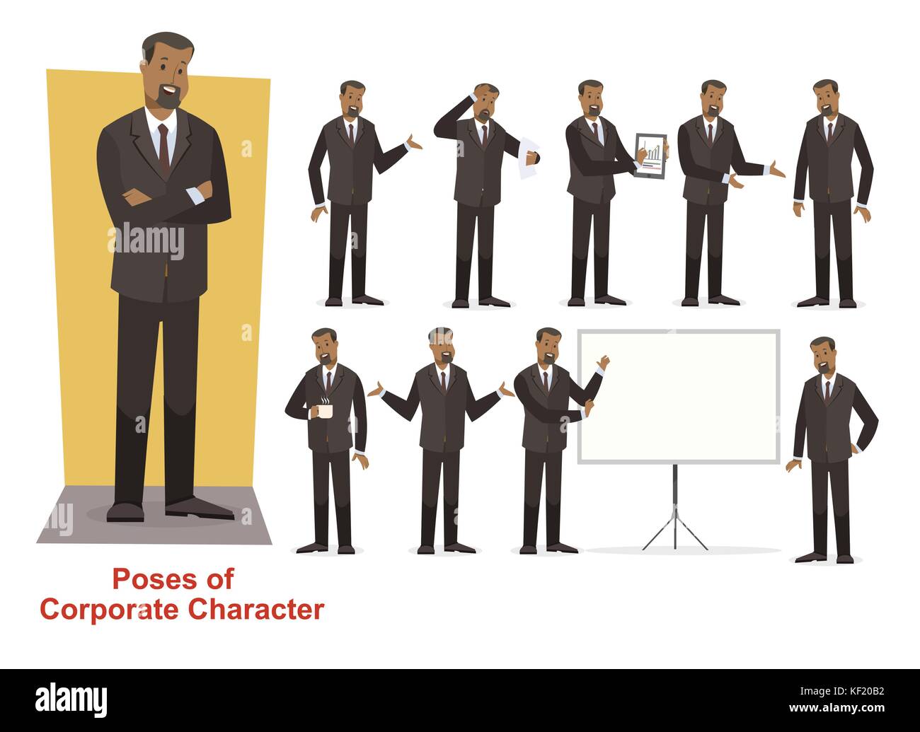 Set of corporate and business character for print and web purpose Stock ...