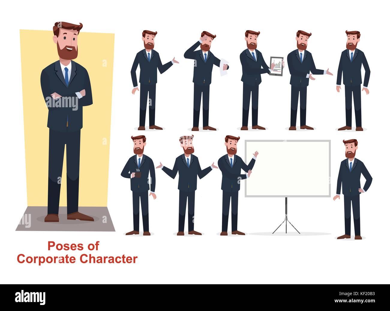 Set of corporate and business character for print and web purpose Stock ...
