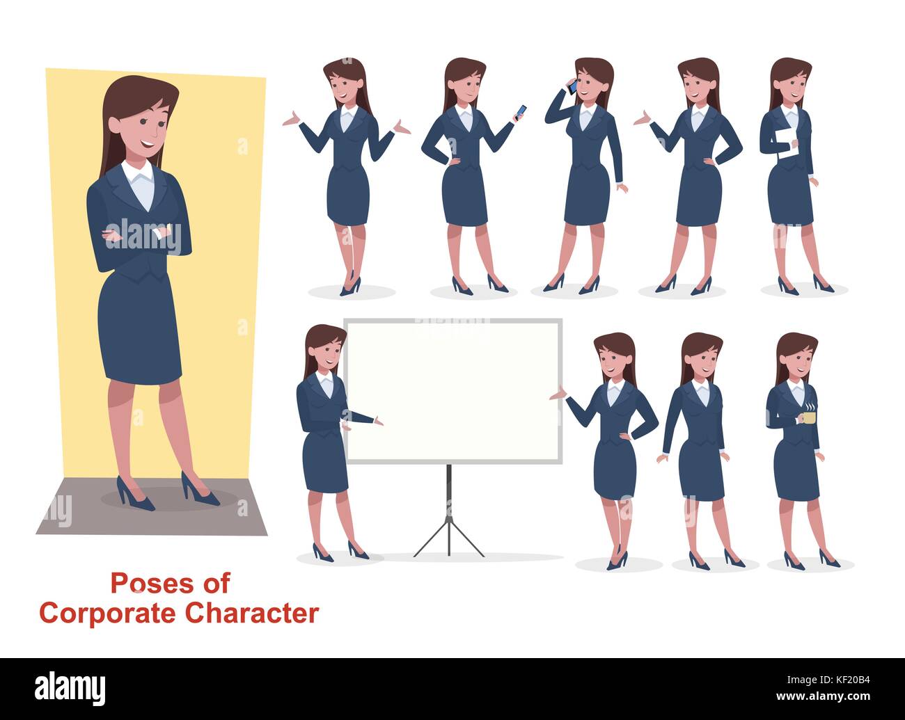 Set of corporate and business character for print and web purpose Stock ...