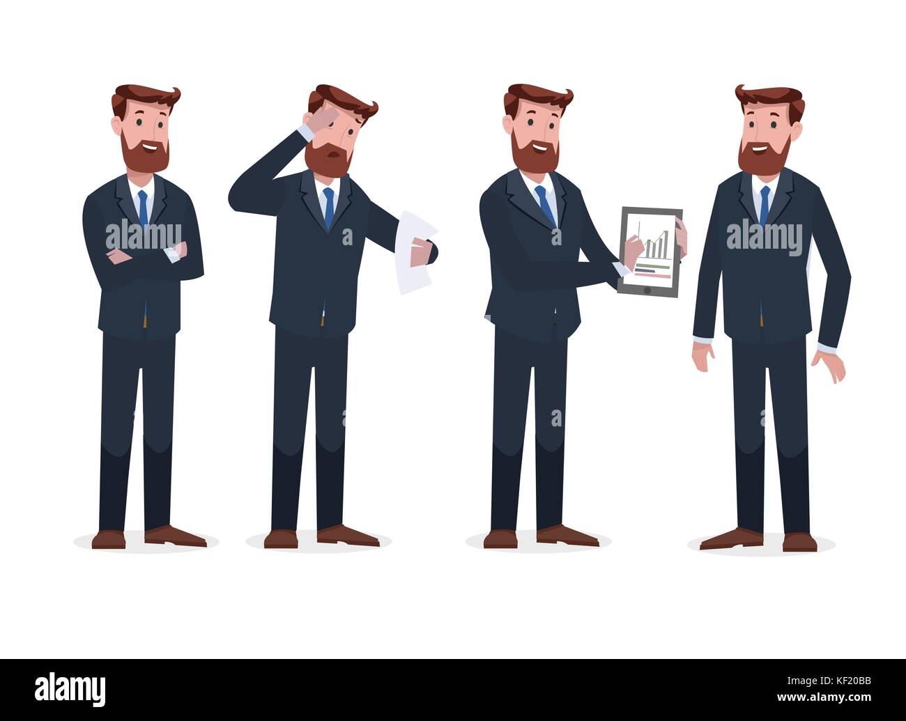 Set of corporate and business character for print and web purpose Stock ...