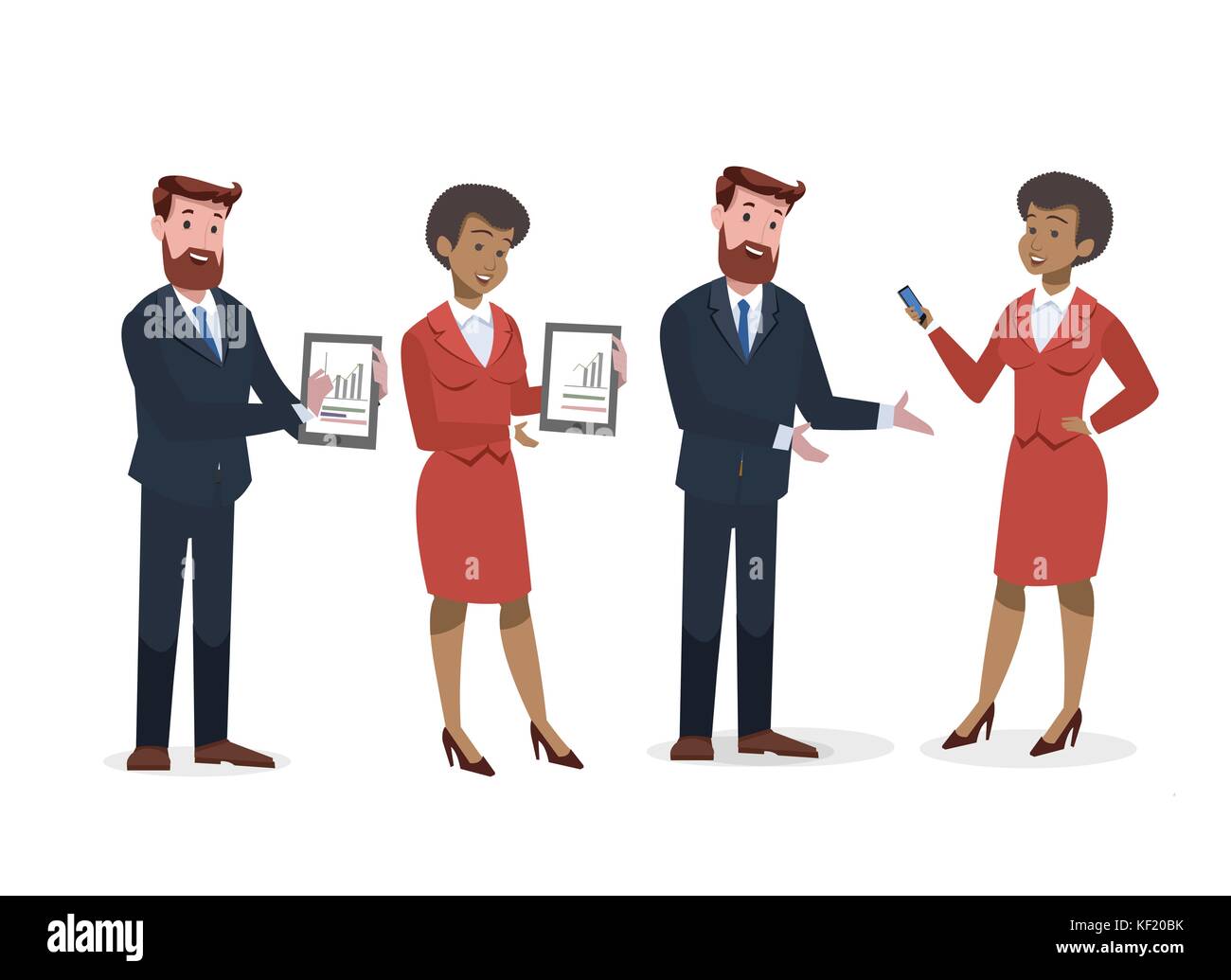 Set of corporate and business character for print and web purpose Stock ...