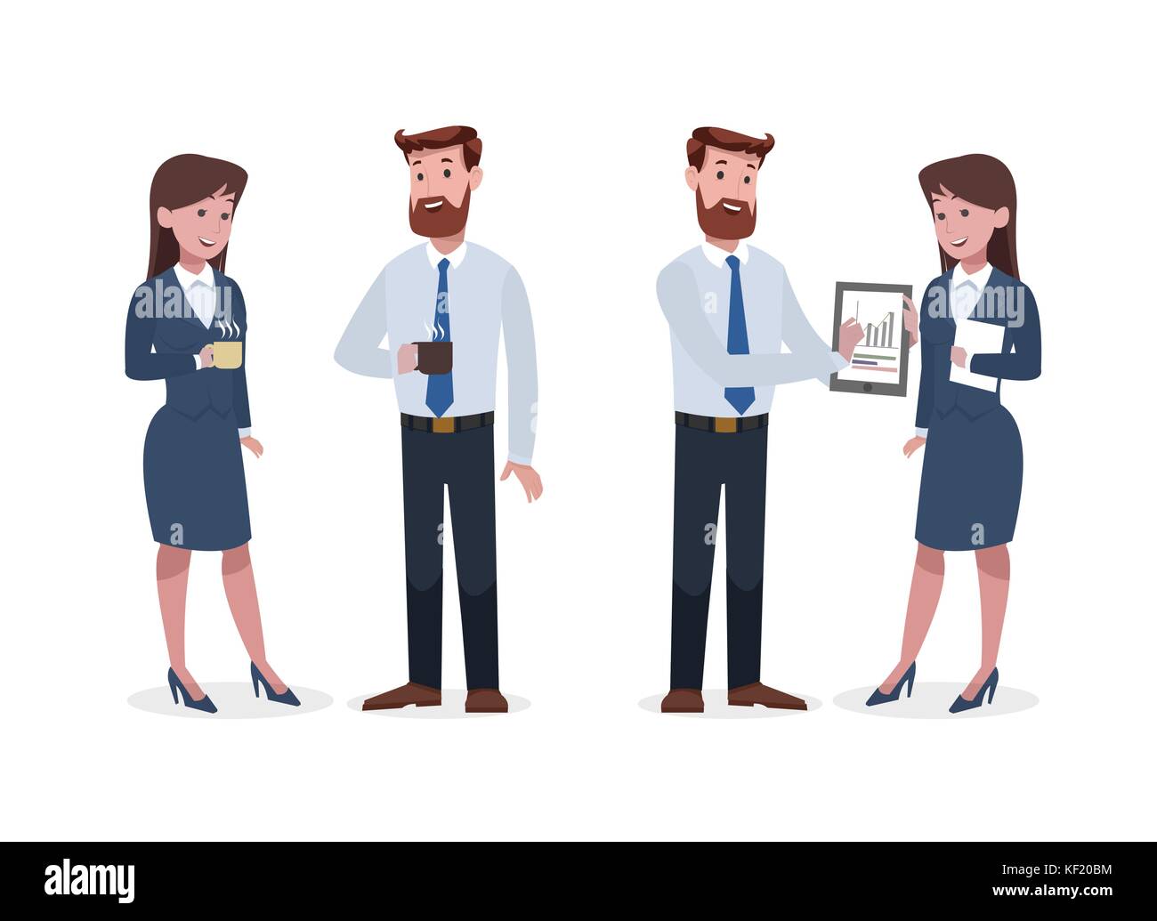Set of corporate and business character for print and web purpose Stock ...