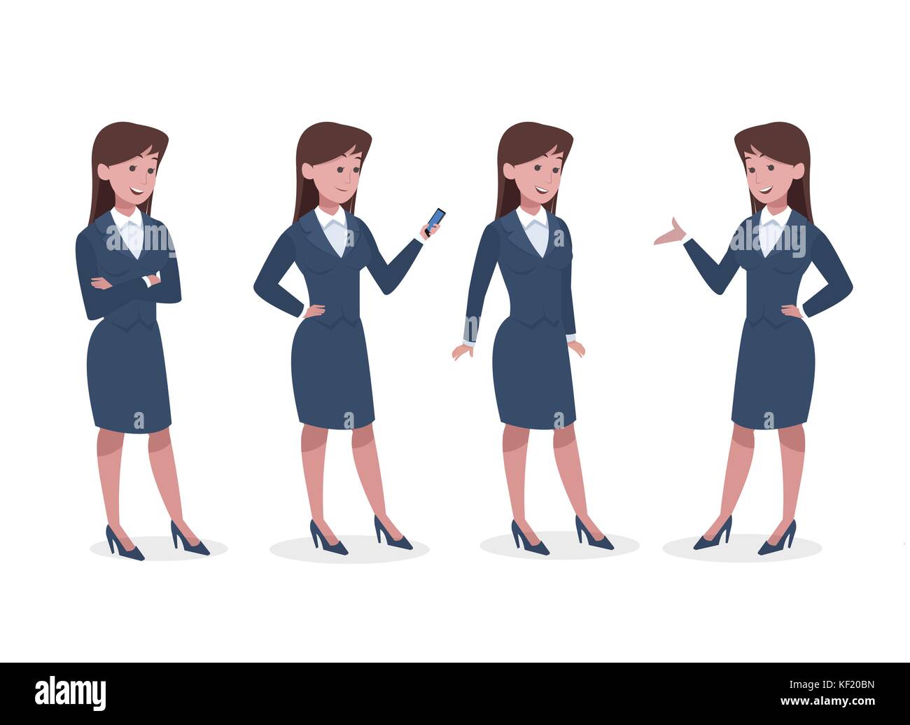 Set of corporate and business character for print and web purpose Stock ...