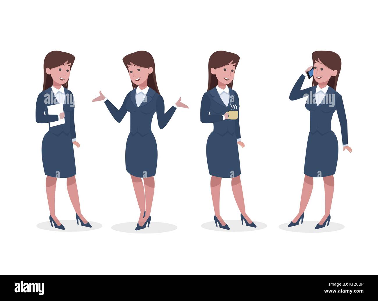 Set of corporate and business character for print and web purpose Stock ...