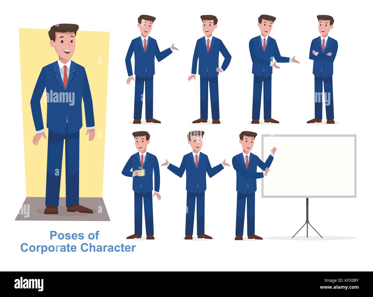 Set of corporate and business character for print and web purpose Stock ...