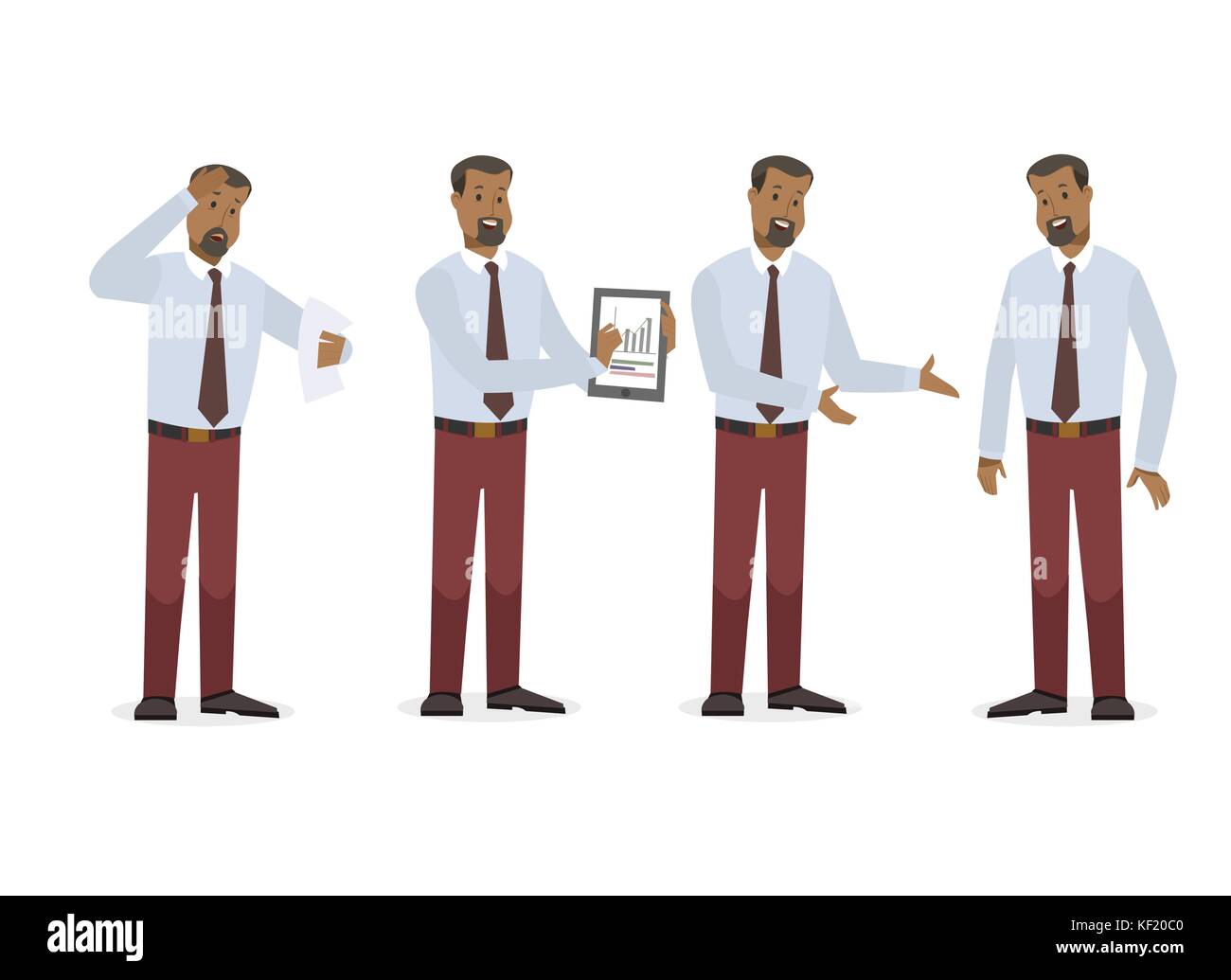 Set of corporate and business character for print and web purpose Stock ...