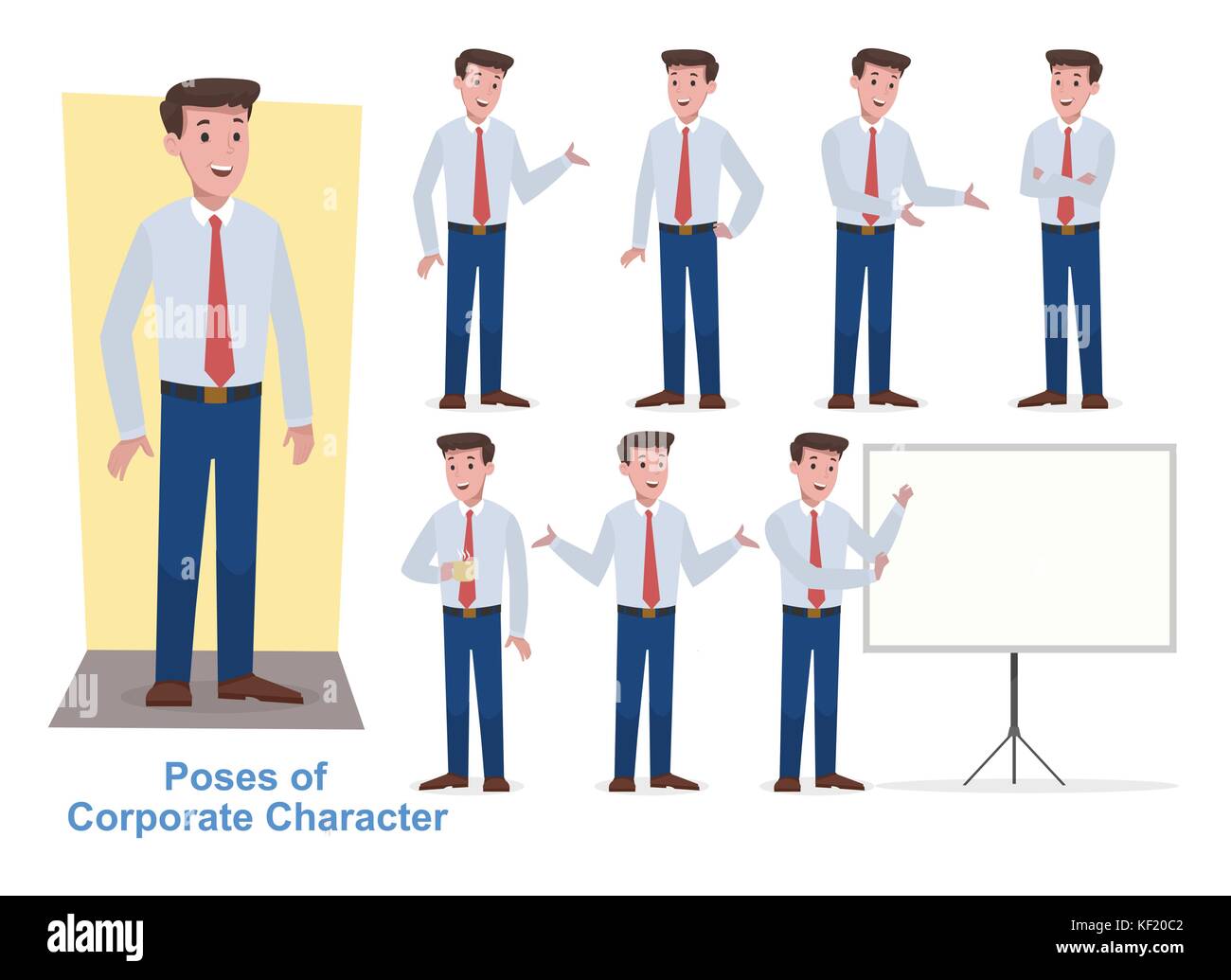 Set of corporate and business character for print and web purpose Stock ...