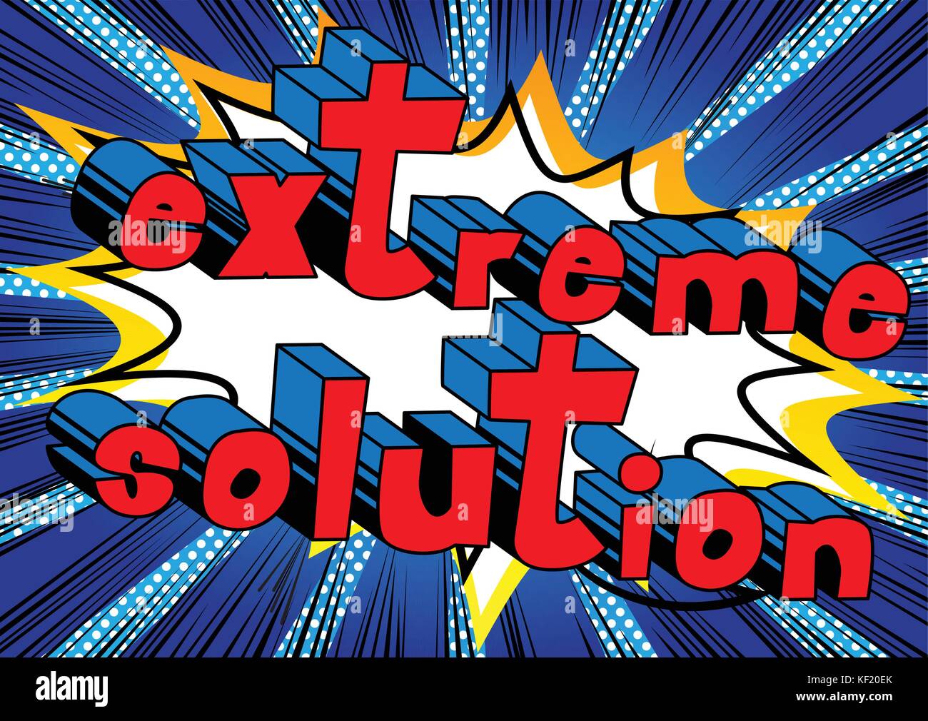 Extreme Solution - Comic book style word on abstract background Stock ...