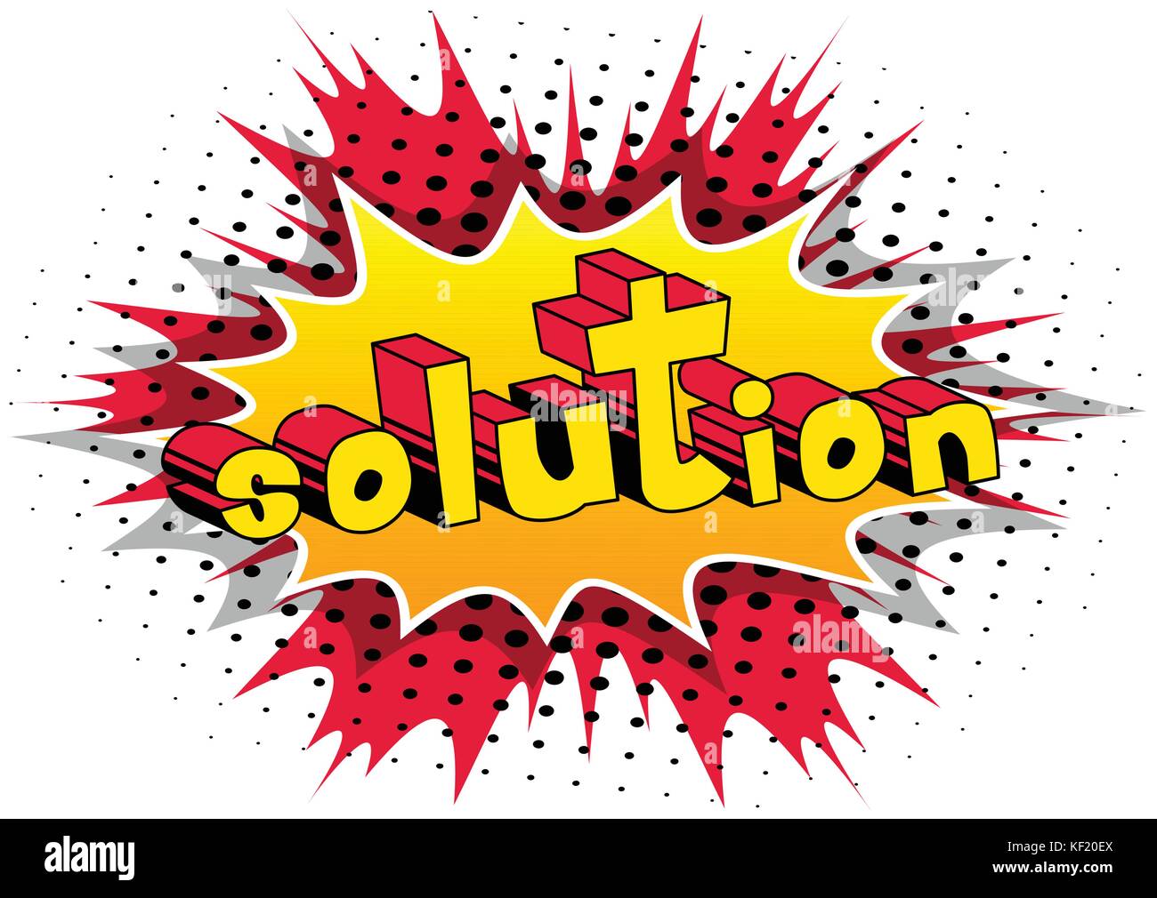 Solution - Comic book style word on abstract background Stock Vector ...