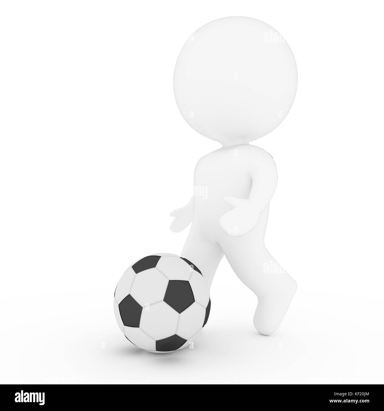 white human playing soccer in 3D rendering Stock Photo - Alamy