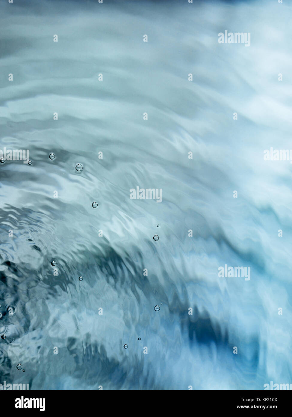 Painterly, tranquil, and meditative blue green flowing water background ...