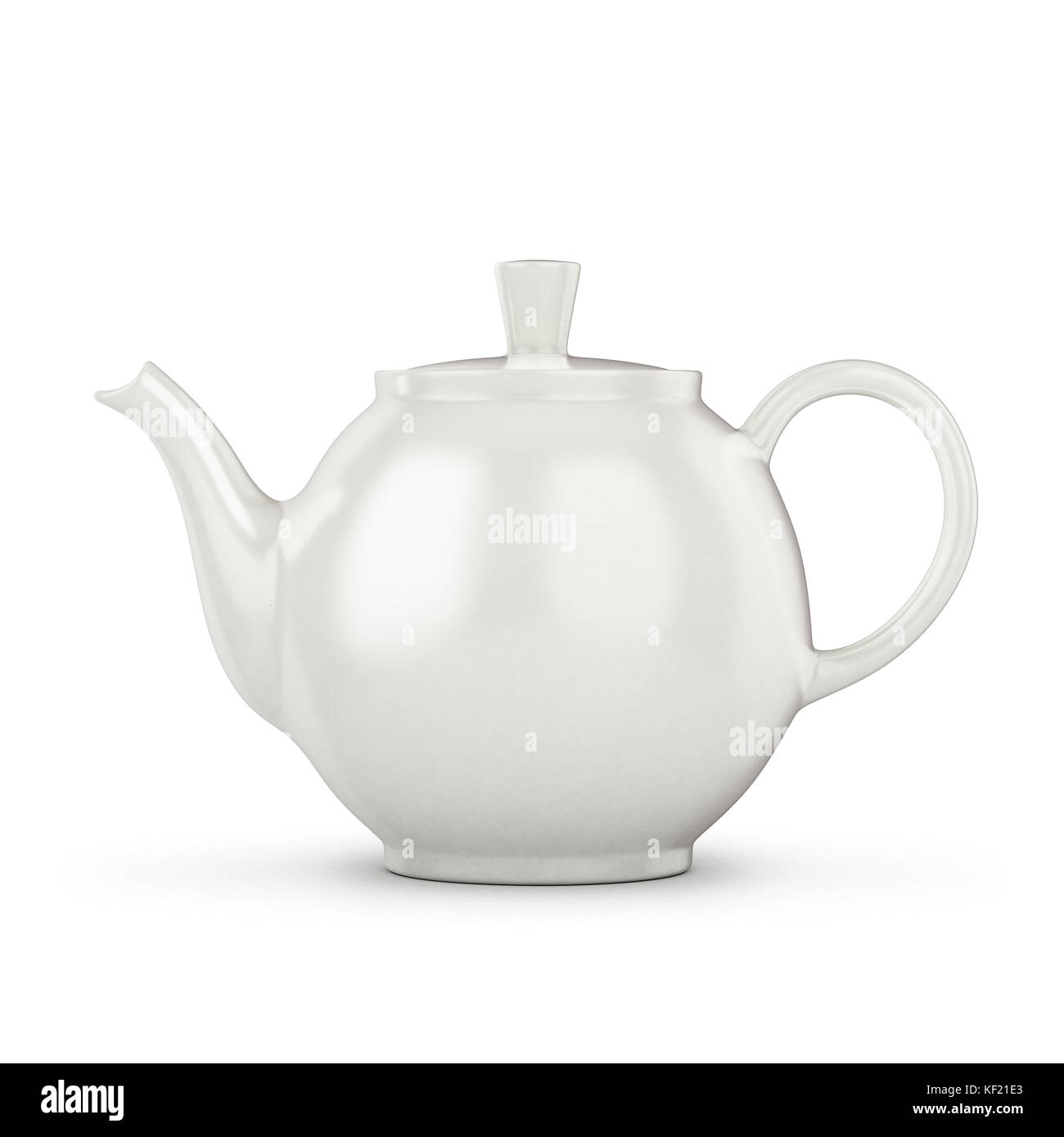 white teapot isolated on white Stock Photo - Alamy
