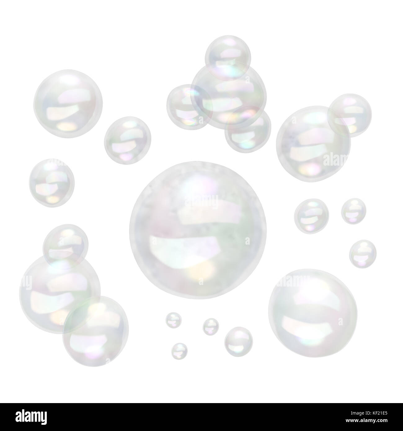 bubbles of different sizes isolated on white background Stock Photo - Alamy