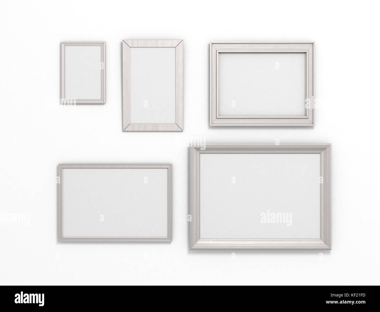 set of white frames of different sizes on a white background Stock ...