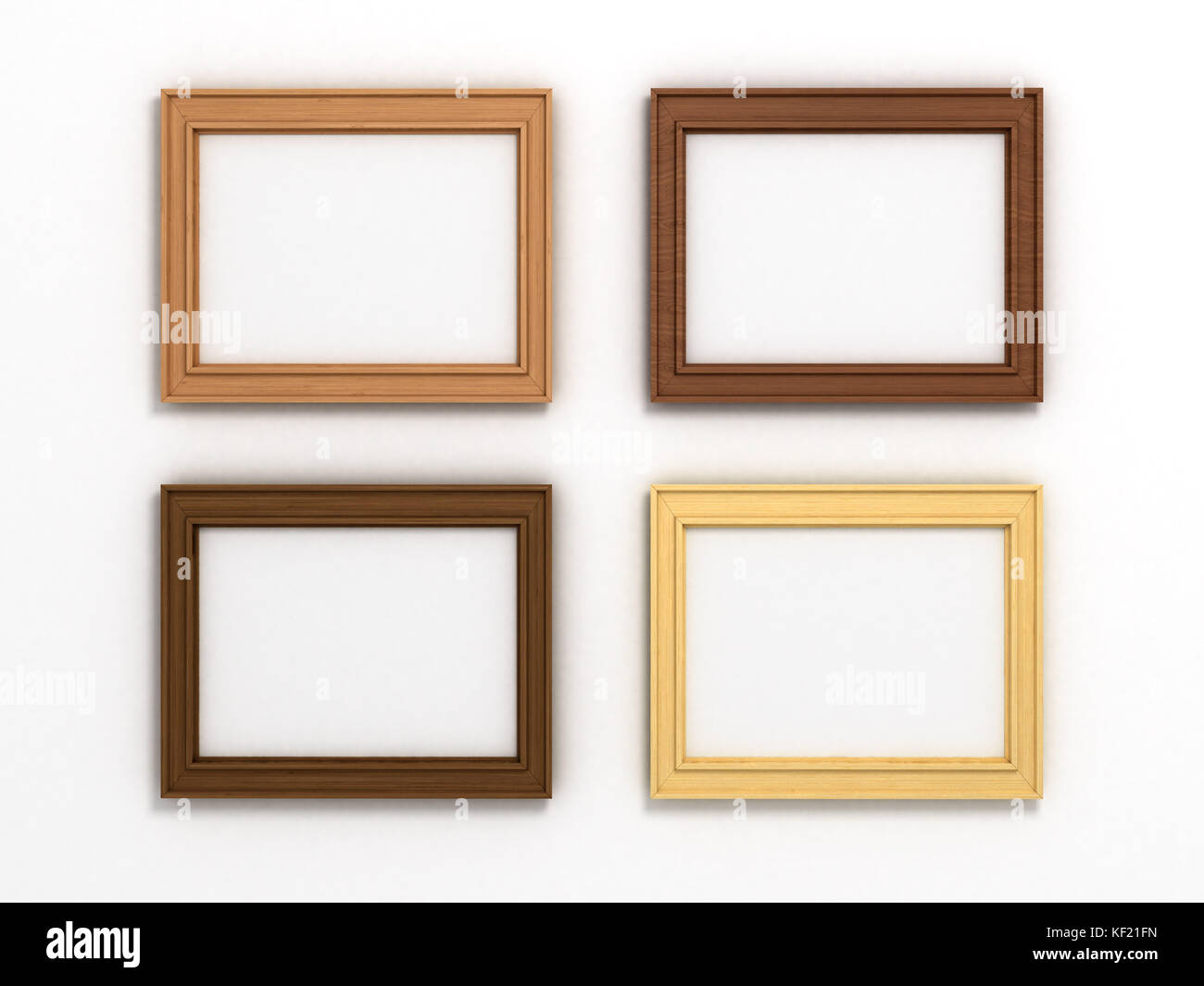 set of multicolored wooden horizontal frames of different sizes on a ...