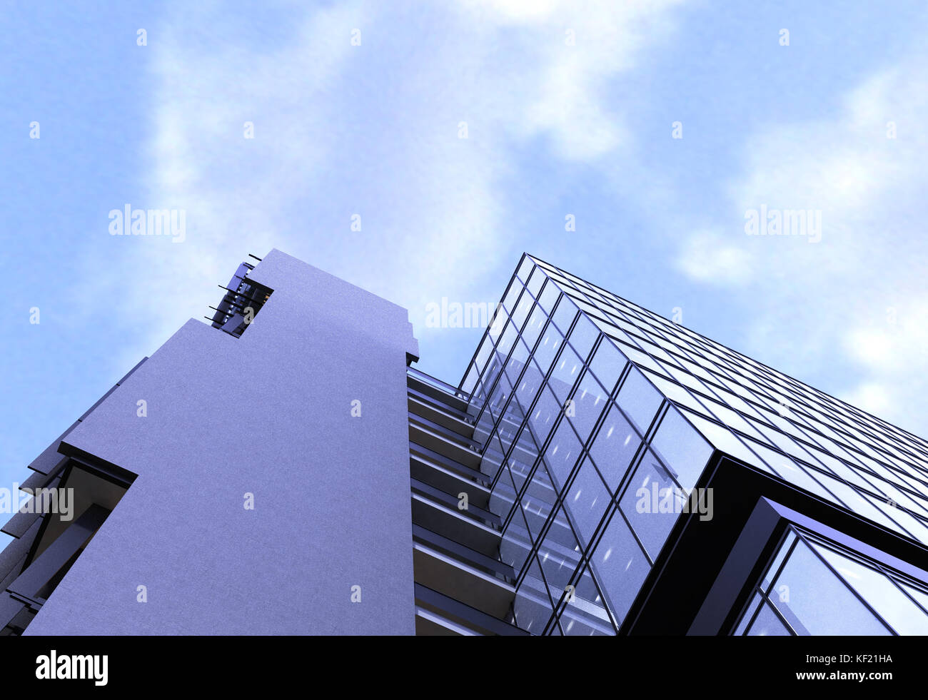 glass building view from below with sky background Stock Photo - Alamy
