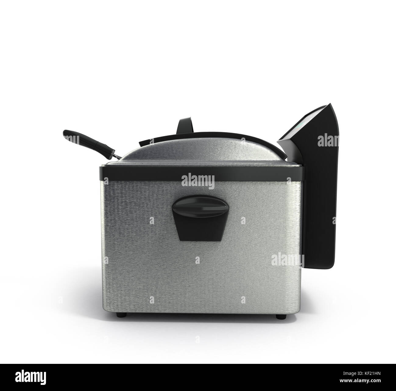 modern steel deep fryer isolated on white background Stock Photo - Alamy