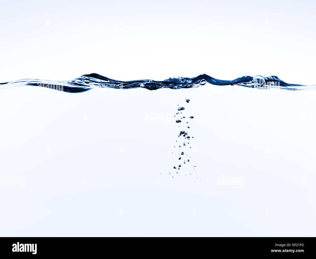 Pure fresh blue water wave with bubbles background Stock Photo - Alamy