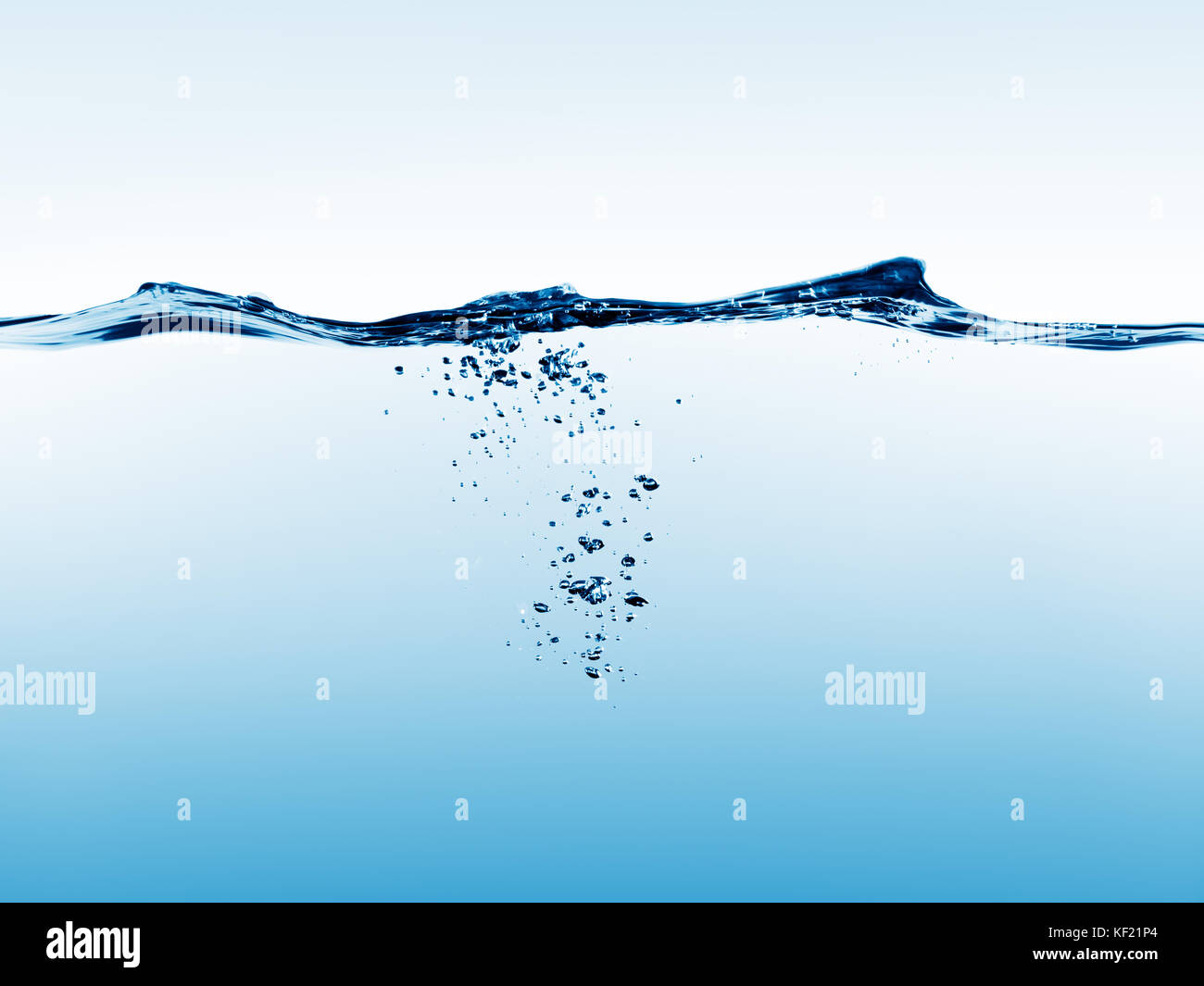 Pure fresh blue water wave with bubbles background Stock Photo - Alamy