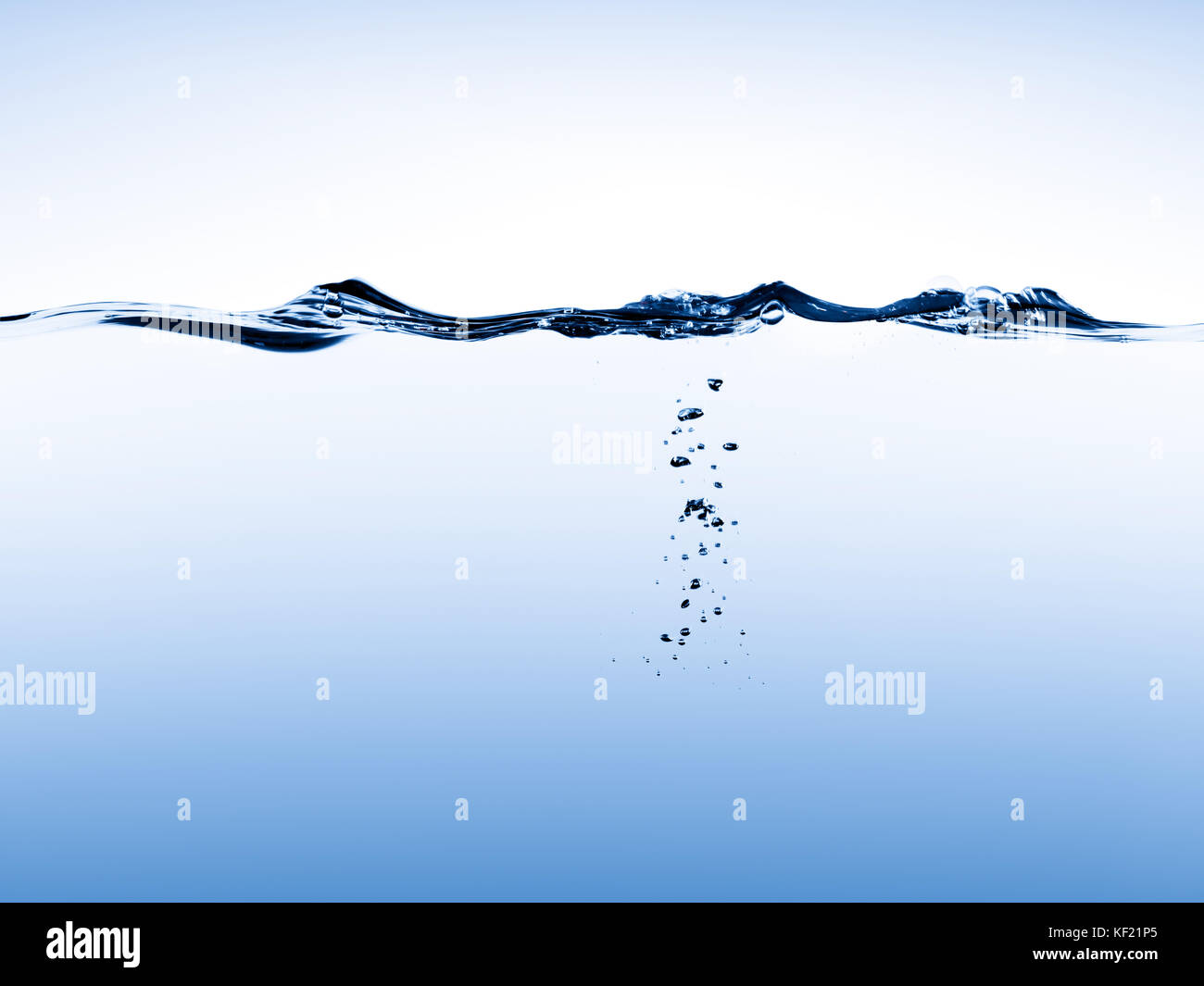 Pure fresh blue water wave with bubbles background Stock Photo - Alamy