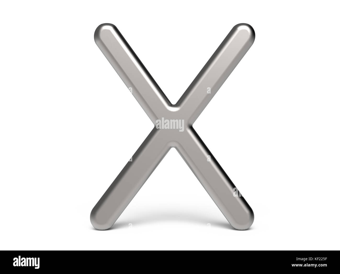 3D render metallic alphabet X, thin and glossy 3D font design Stock ...