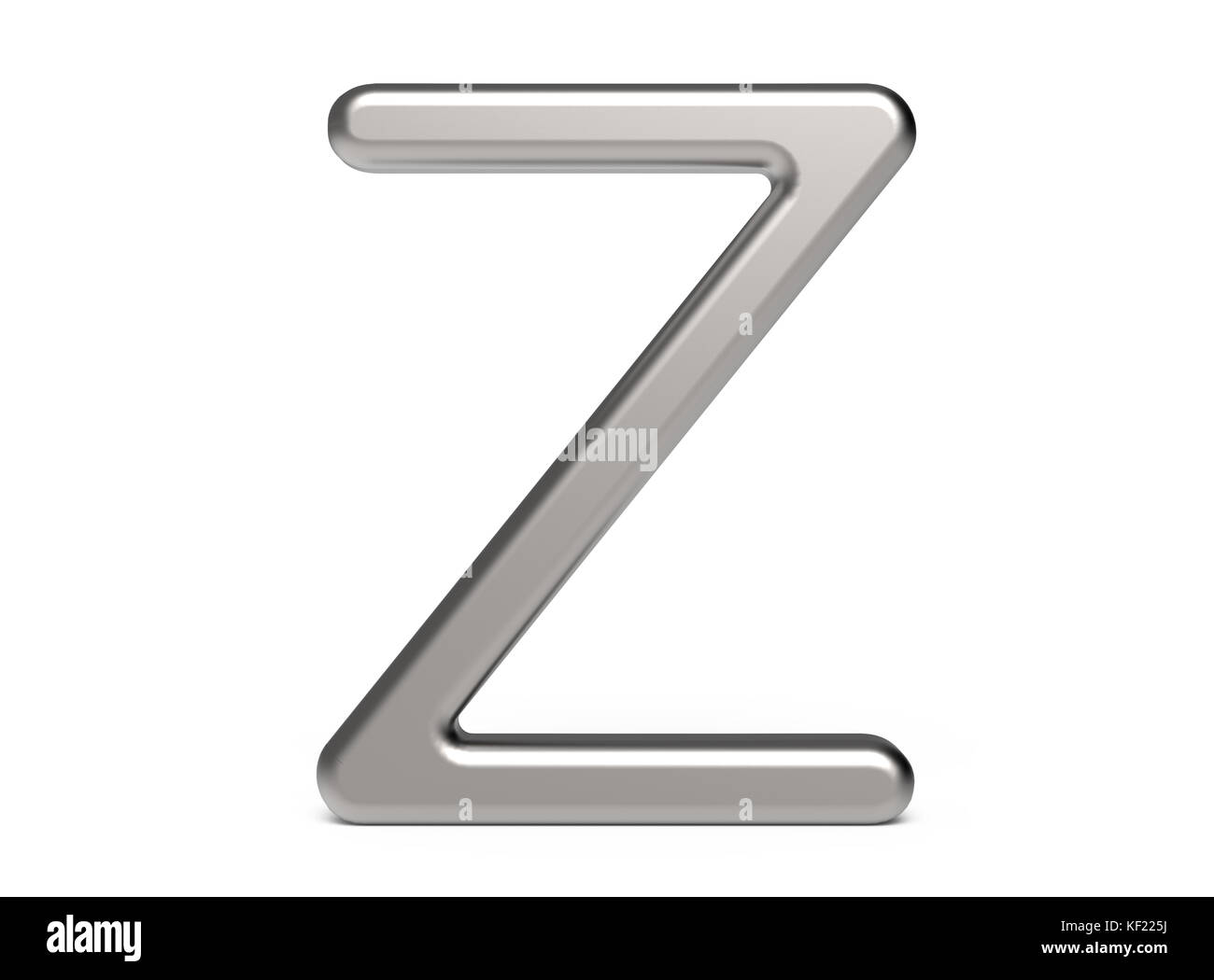 3D render metallic alphabet Z, thin and glossy 3D font design Stock ...