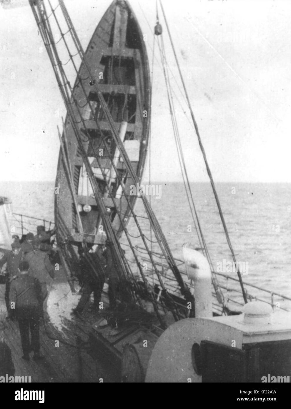 This image shows the lifeboat from the RMS Carpathia, famous for ...