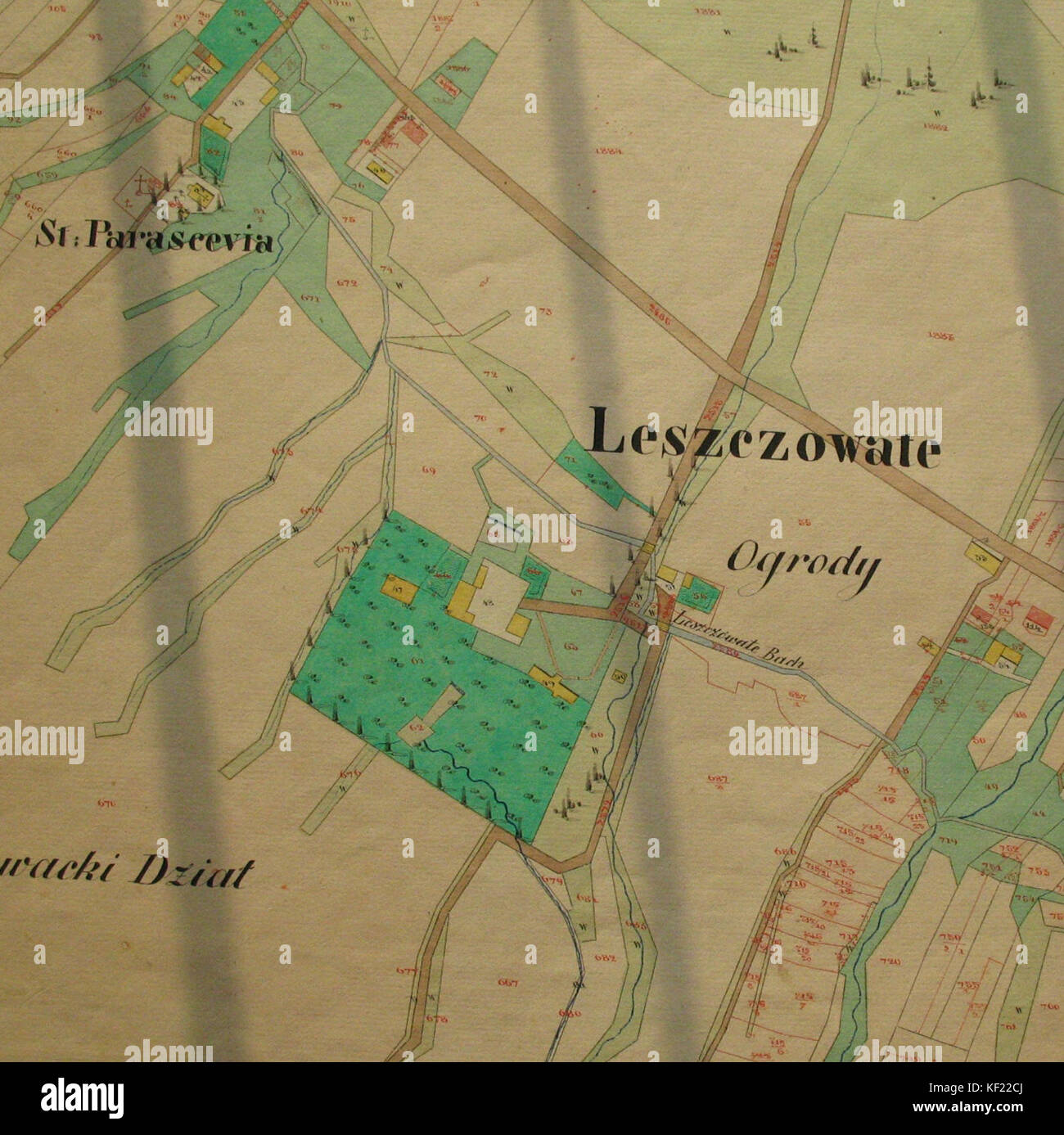 Leszczowate Mapa katastralna z 1852 r Stock Photo - Alamy