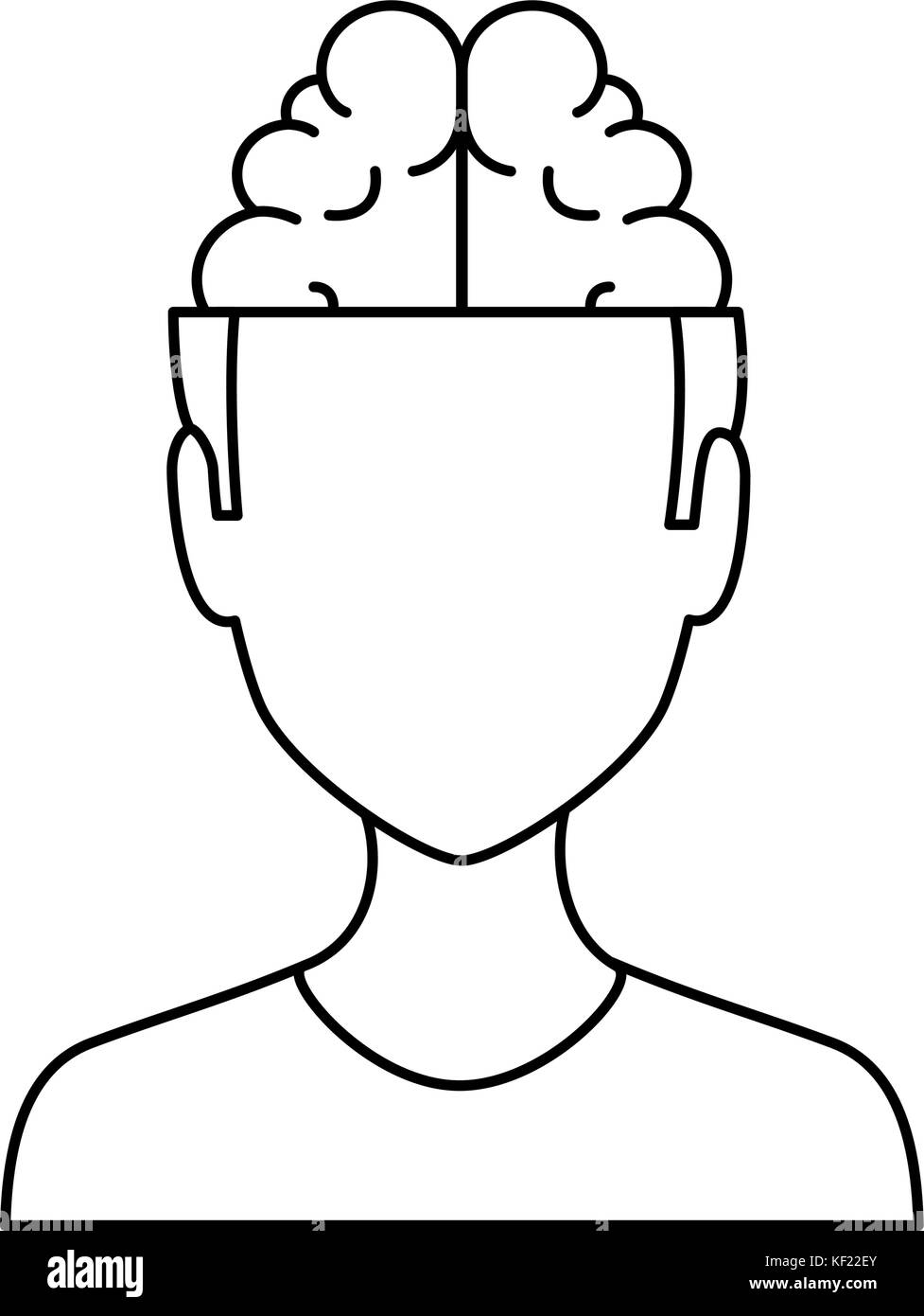 young man with brain avatar character vector illustration design Stock ...