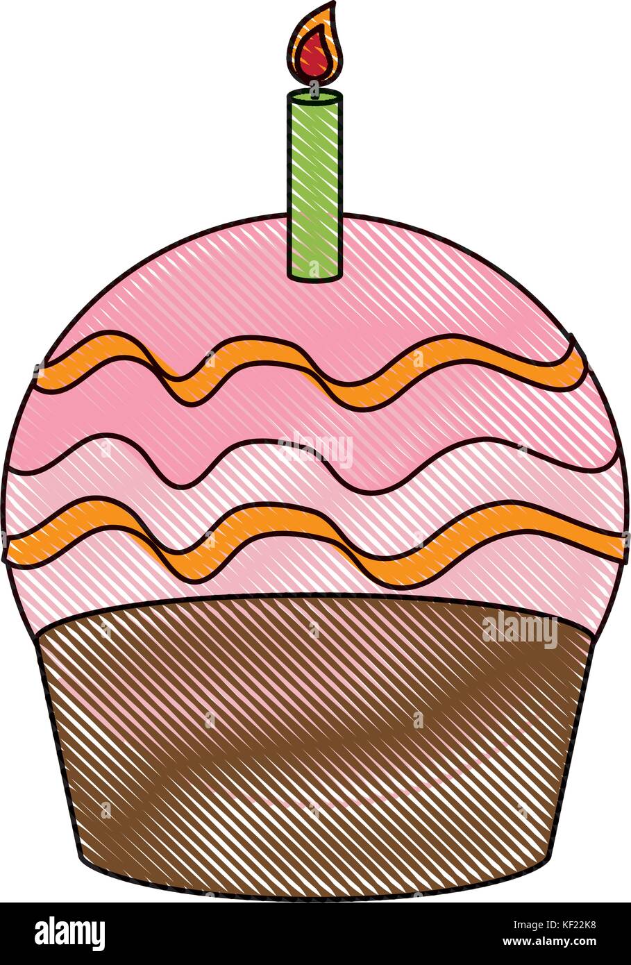 birthday cupcake icon over white background vector illustration Stock ...