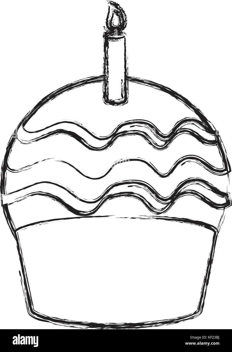 birthday cupcake icon over white background vector illustration Stock ...