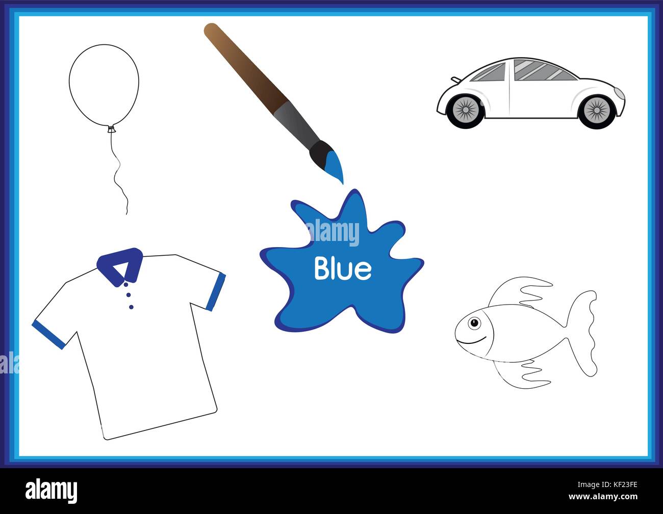 learn the colors, kids are learning the colors, worksheet Stock Vector ...