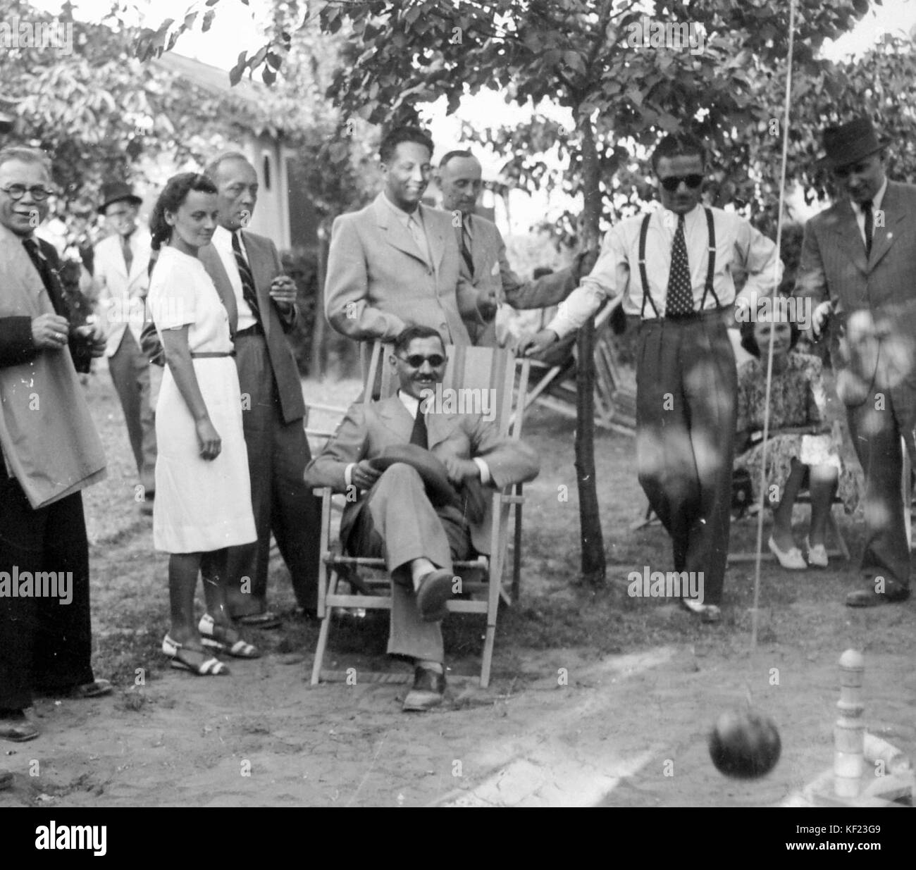 Nine pin bowling, shades, deck chair 2750 Stock Photo - Alamy
