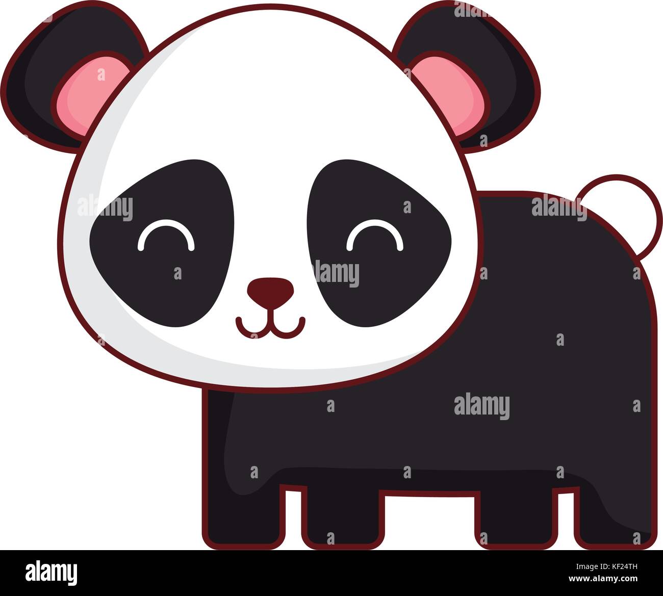 cute panda bear icon over white background vector illustration Stock ...