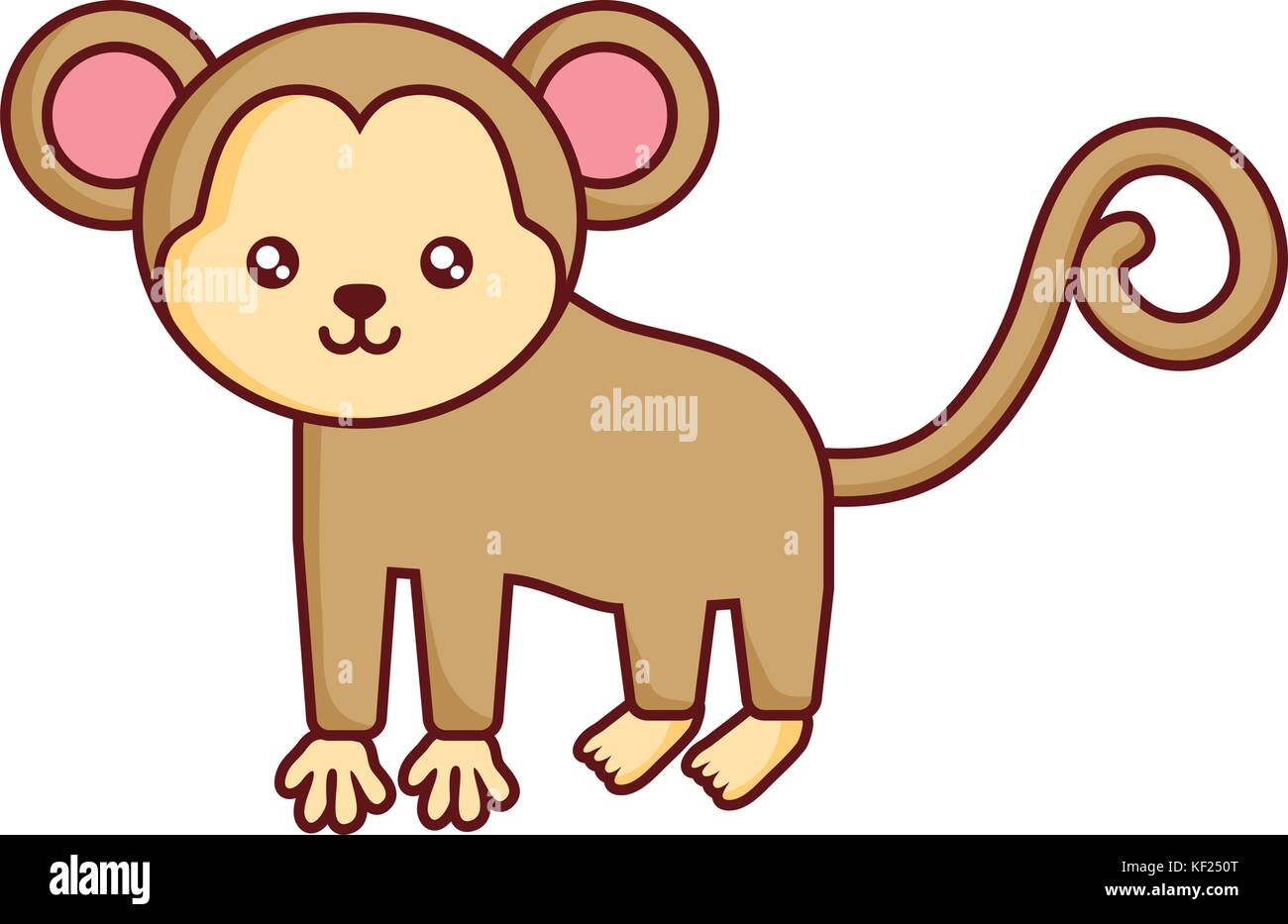 monkey icon over white background vector illustration Stock Vector ...