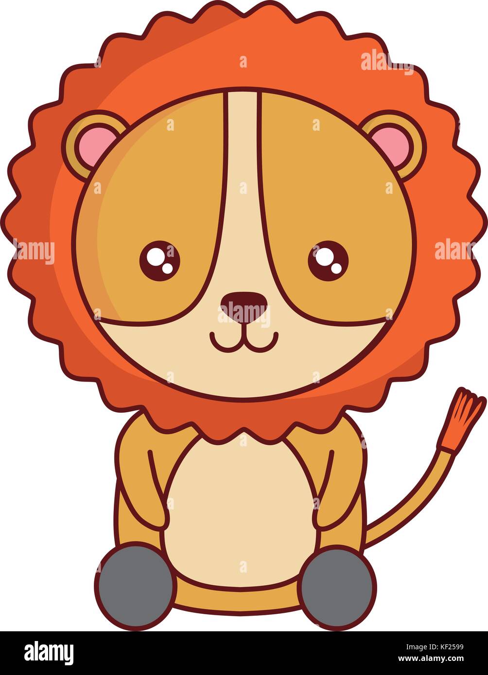 cute lion icon over white background vector illustration Stock Vector ...