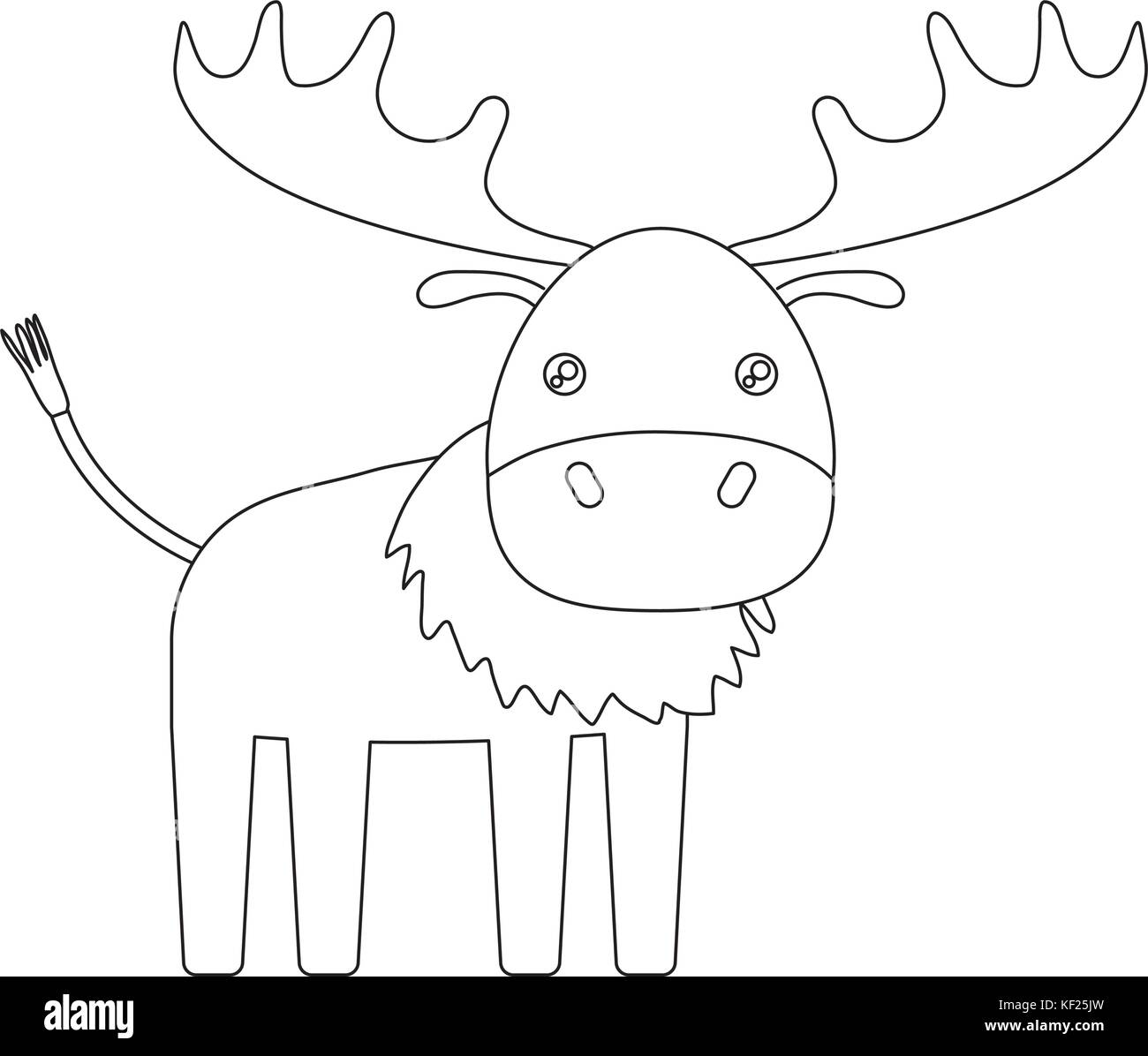 cute moose icon over white background vector illustration Stock Vector ...