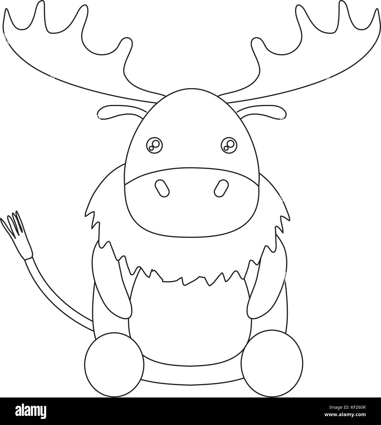 cute moose icon over white background vector illustration Stock Vector ...